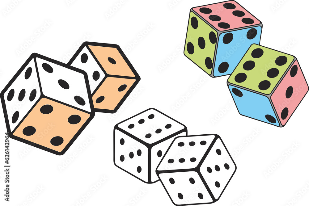 Gambling Game dice in 3d. High resolution illustration ludo dice on ...