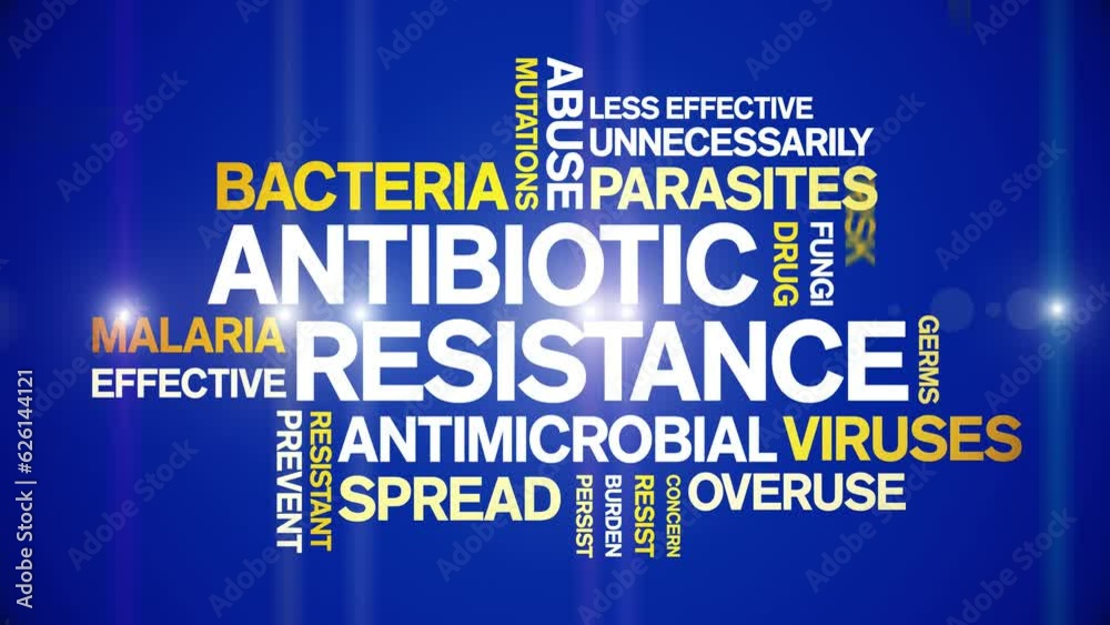 Antibiotic Resistance animated tag word cloud;text design animation ...