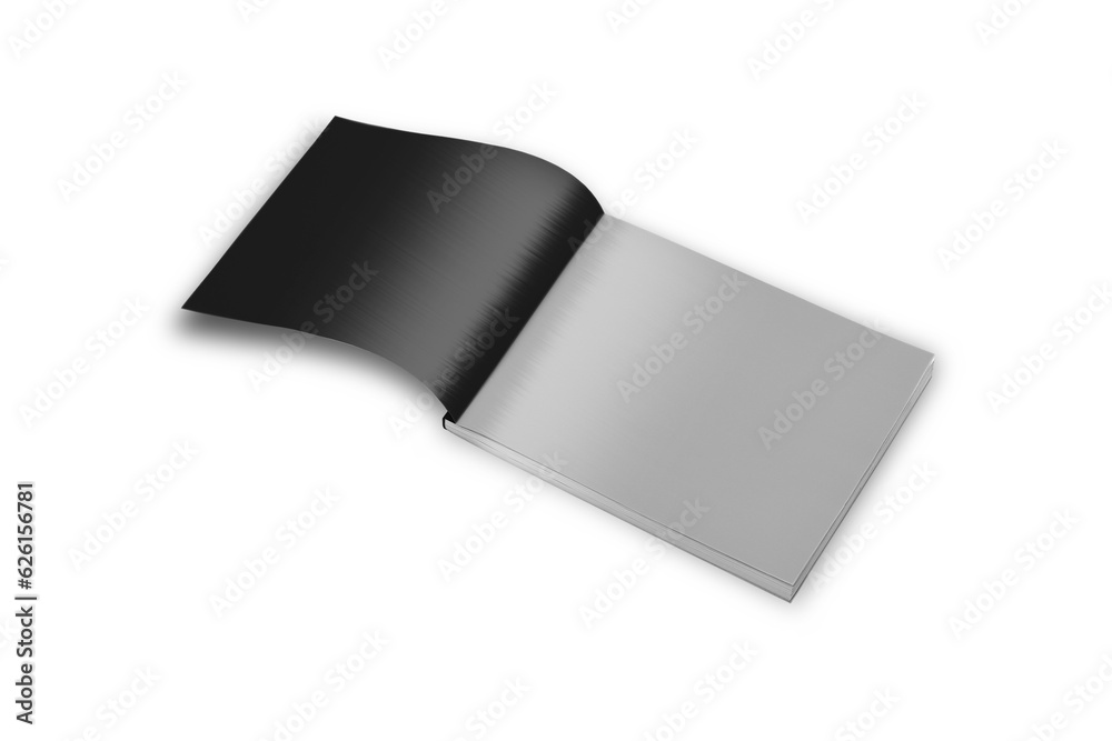 Black catalogue fold brochure mockup isolated on white background ...