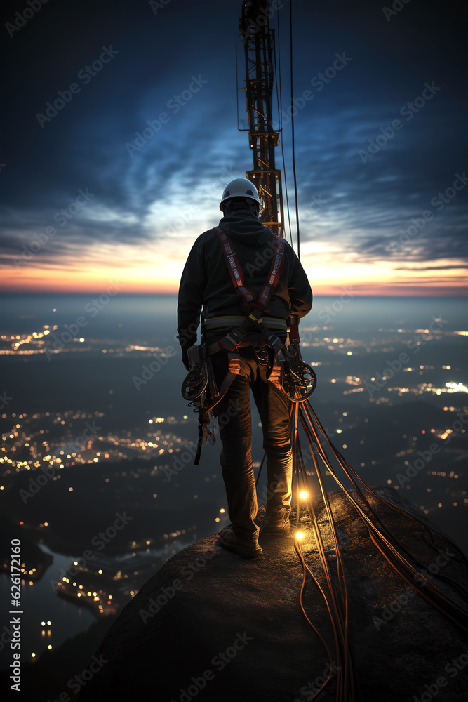 construction engineer worker at heights,architecture sci-fi ...