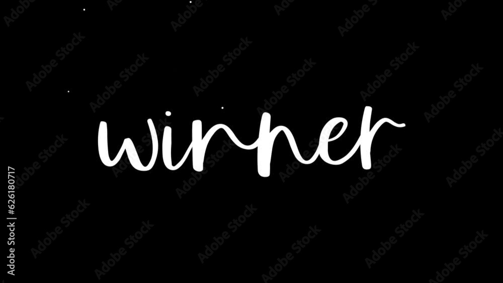Winner Handwritten Animated Text in Black background. Winner Animation ...