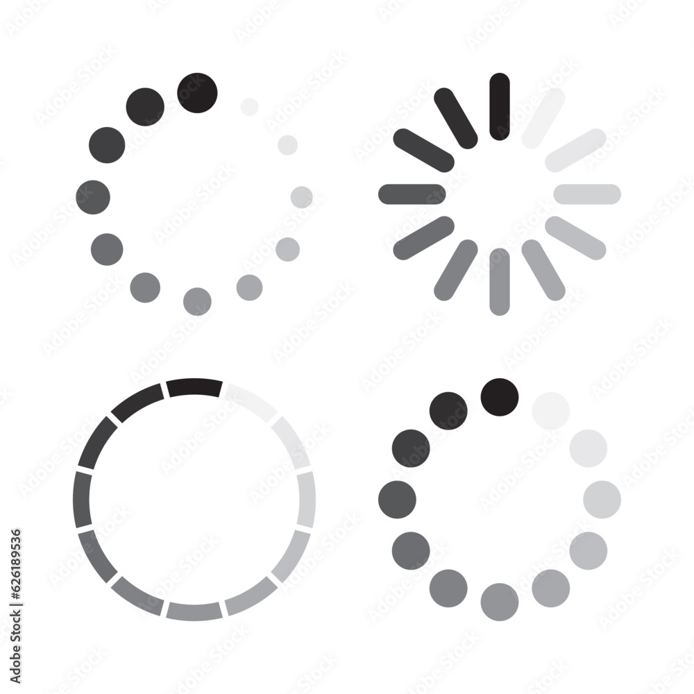Loading icon vector. Circle loading, waiting symbol vector illustration.Loading round bar ...