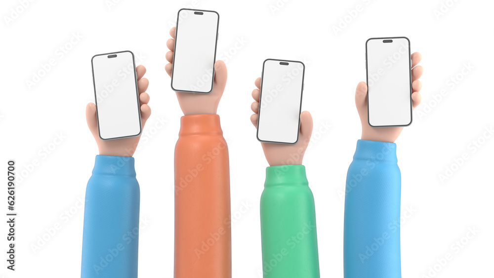 Transparent Backgrounds Mock-up.3d skinned hand touching smartphone ...