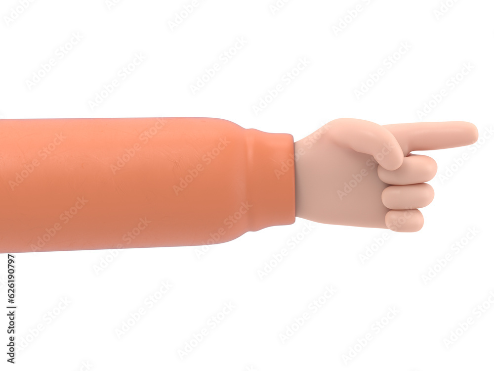 Transparent Backgrounds Mock-up.Cartoon character hand pointing gesture ...