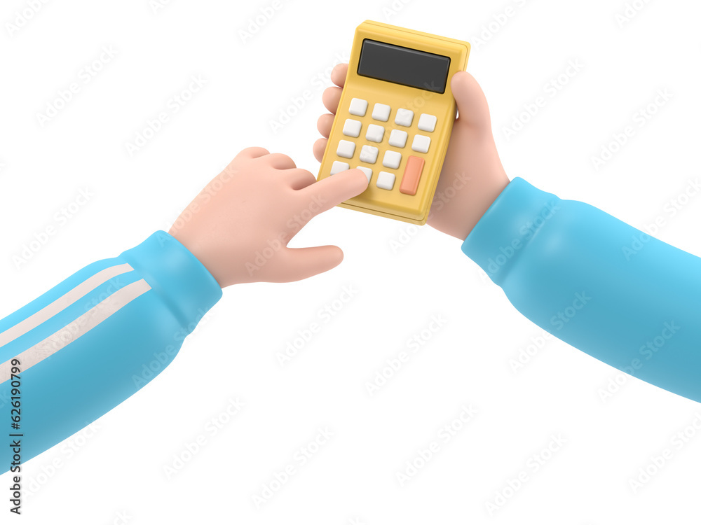 Transparent Backgrounds Mock-up.A calculator in one hand against ...