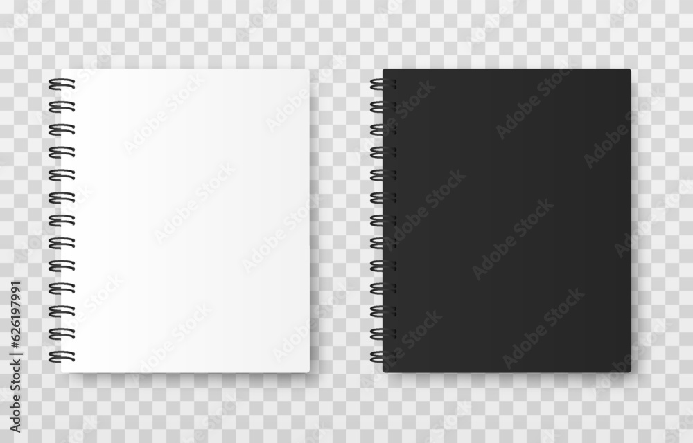 Vector notepads. White and black notepads png. Blank notepad mockup ...