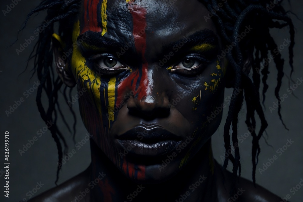 "Resilient Struggles: Portrait of a Black Woman Battling Stress and ...