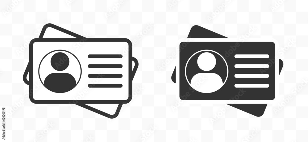ID card identification symbol. Driver's license identification icon ...