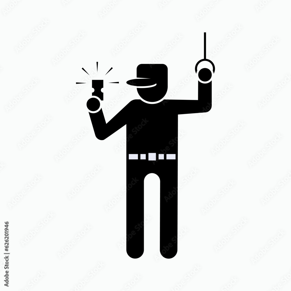 Ticket Collector Icon. Train Officer Symbol. Applied for Design Element ...
