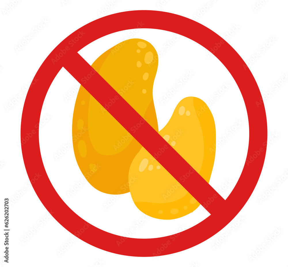Vector prohibition sign with mango. Do not pluck tropical fruits ...