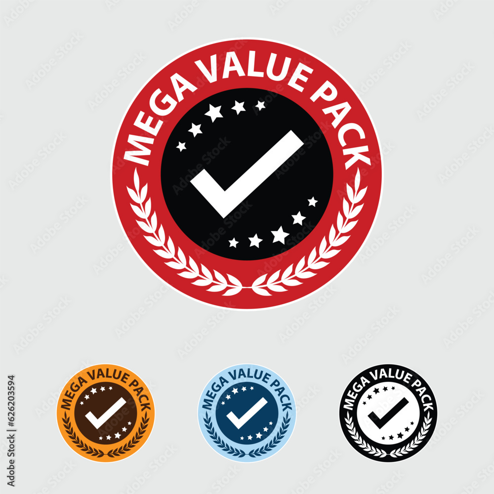 mega value pack, badge icon, logo, symbol, sign, pictogram, emblem ...