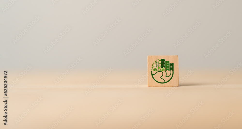 Eco friendly, green company culture concept. Carbon neutral and net ...