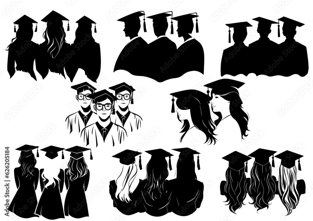 Vector de estudiantes graduándose Stock Vector | Adobe Stock