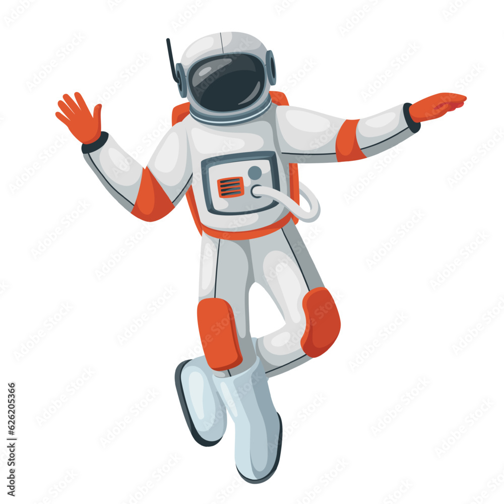 Astronaut flying vector illustration. Cartoon isolated spaceman ...