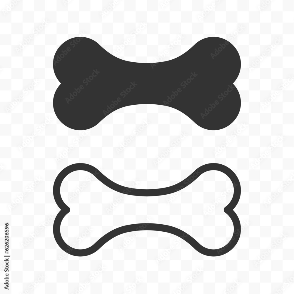Pet dog bone. Dog bone outline easily editable line art on transparent ...