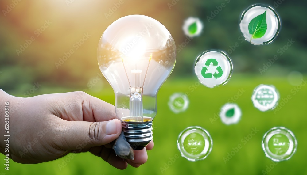light bulb in hand, sustainable energy sources, wallpaper, the light ...