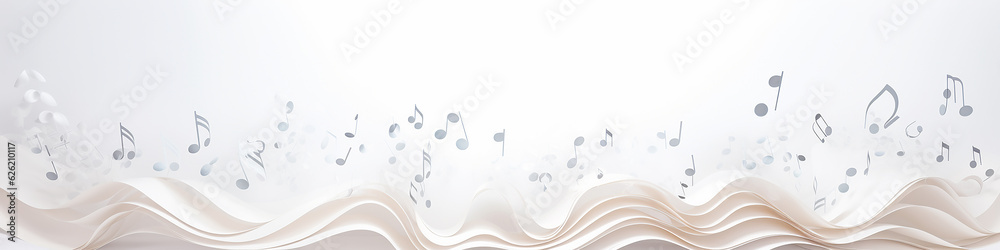 white background symbols of the notes on the sheet music a long narrow ...