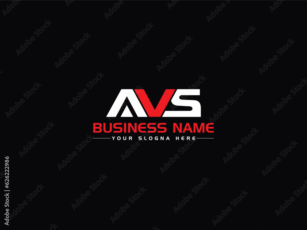 Unique Alphabet AVS av Letter Logo Icon Design For Your Business Stock ...