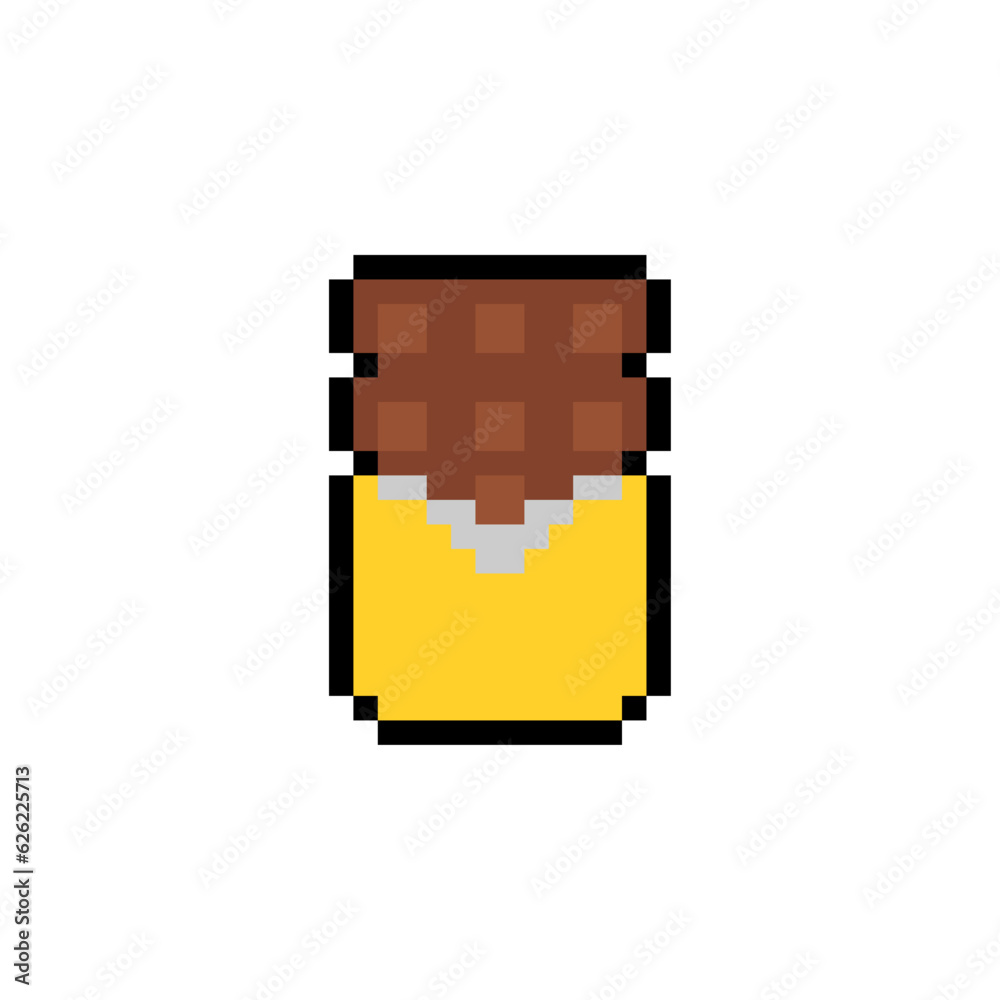 Chocolate pixel art icon isolated. 8 bit food sign. pixelated Symbol ...