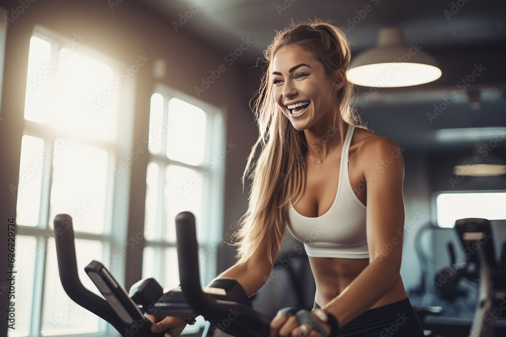 Revving up for Wellness: Young woan Crushing Cardio Goals with Exercise ...