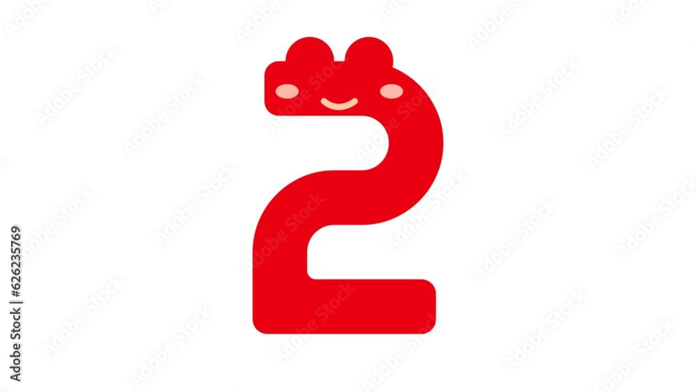 Alphabet Cartoon kids Number 2. Cartoon Animation video transparent ...