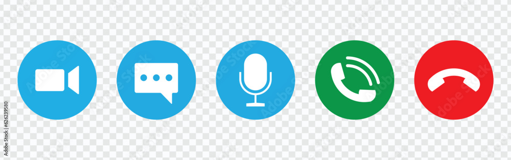 Video call icon set, Video call icon set for conferencing and chat UI ...