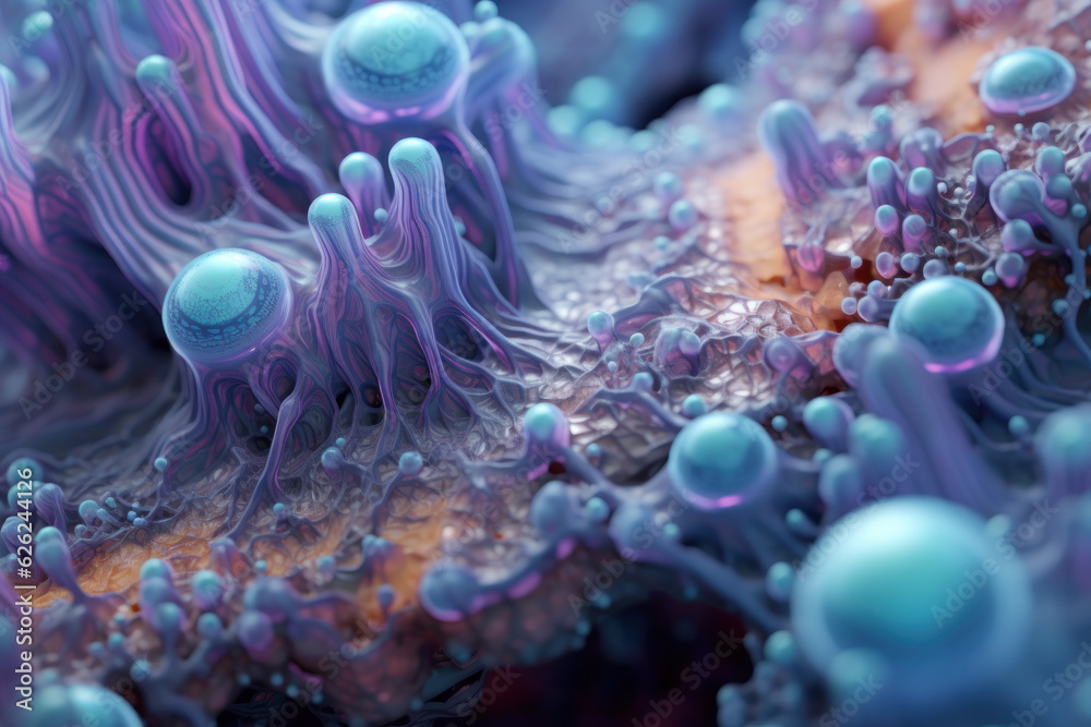 Microbes and dust particles under a microscope. Stock Illustration ...