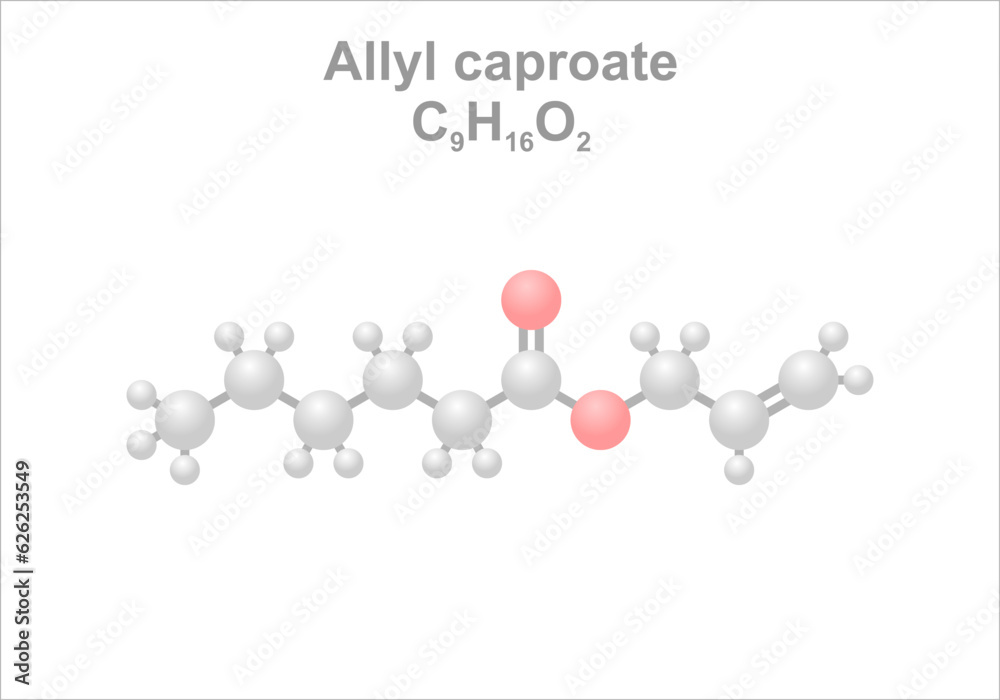 Simplified scheme of the allyl caproate molecule. Use for the ...