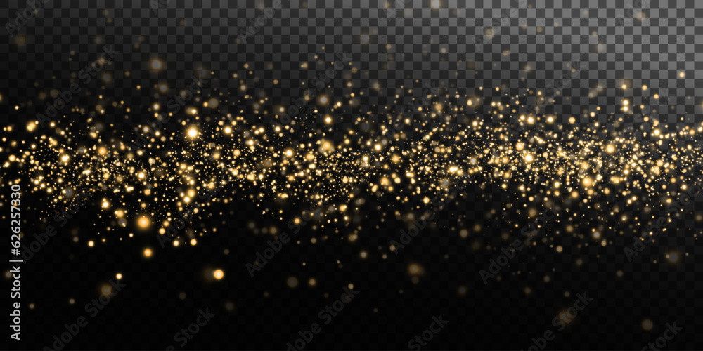 golden dust light png. Bokeh light lights effect background. Christmas glowing dust background ...