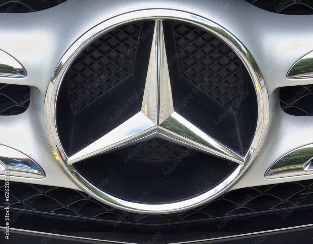 Modern Mercedes star logo - brand Stock Photo | Adobe Stock