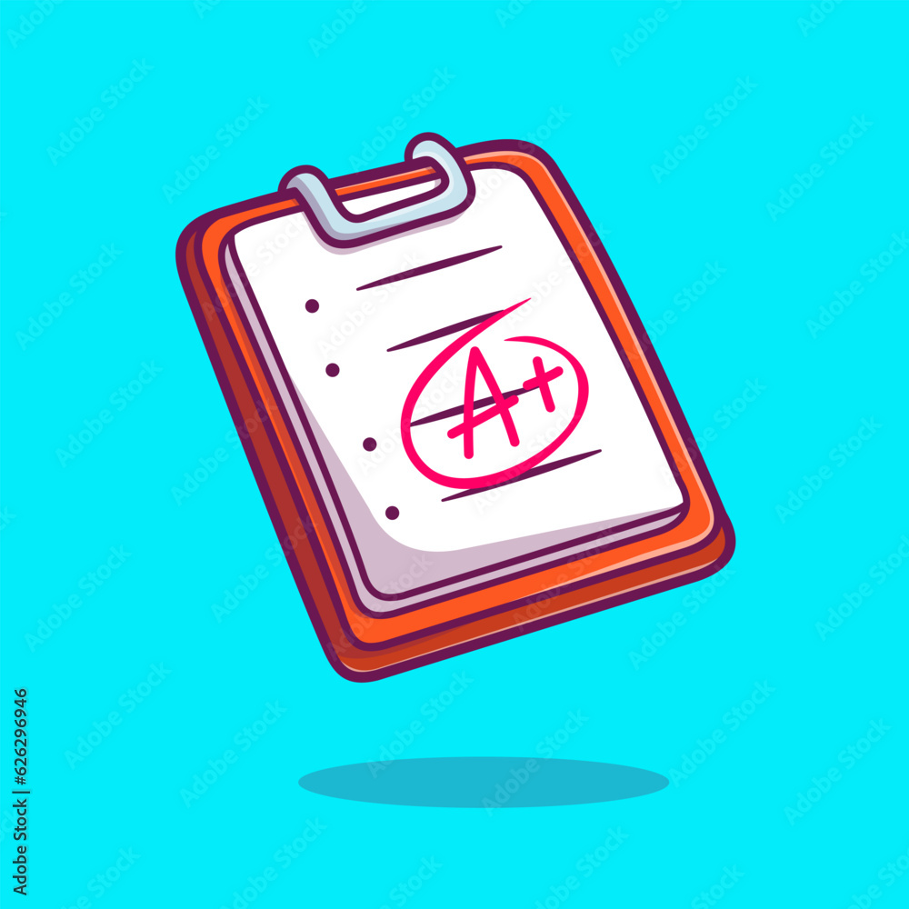A+ Grade Report Cartoon Vector Icon Illustration. Object Education Icon ...
