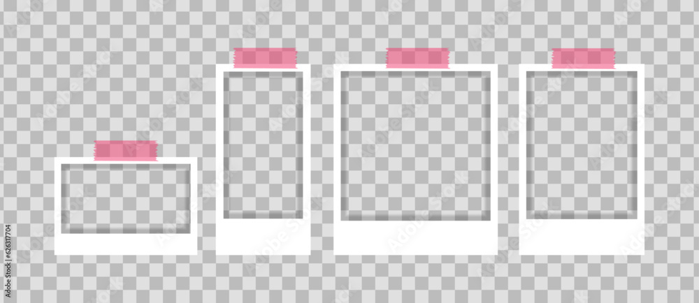 Realistic Polaroid photo frame mockup set. Isolated frame card vintage ...