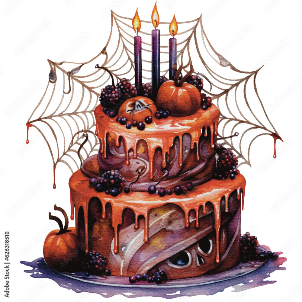 Halloween cake isolated on a transparent background, png generative ai ...