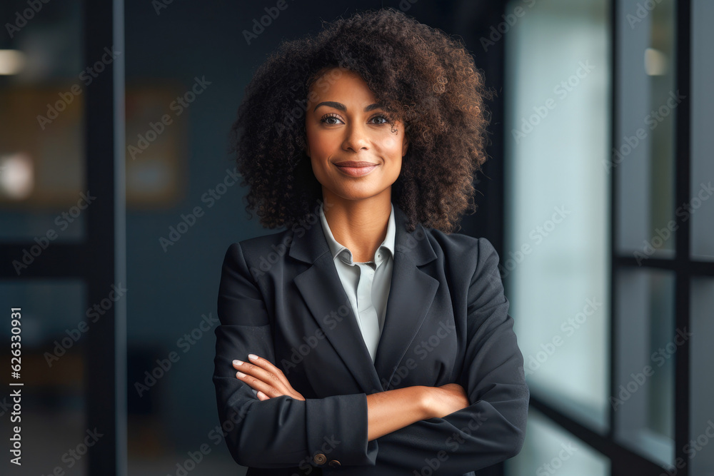 A portrait of a confident and proud African American woman symbolizing ...