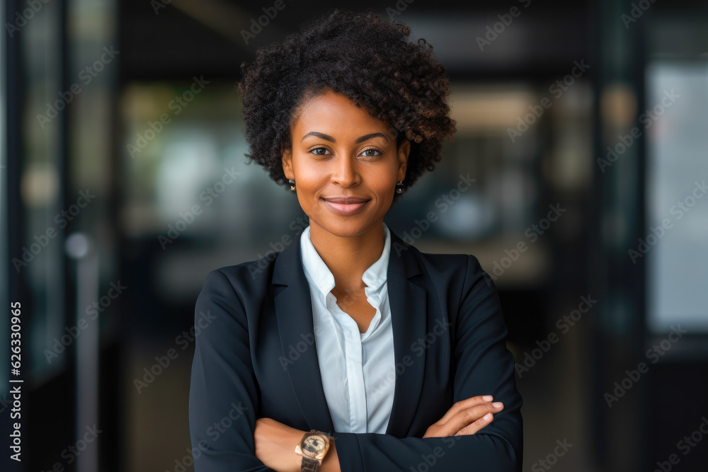 A portrait of a confident and proud African American woman symbolizing ...