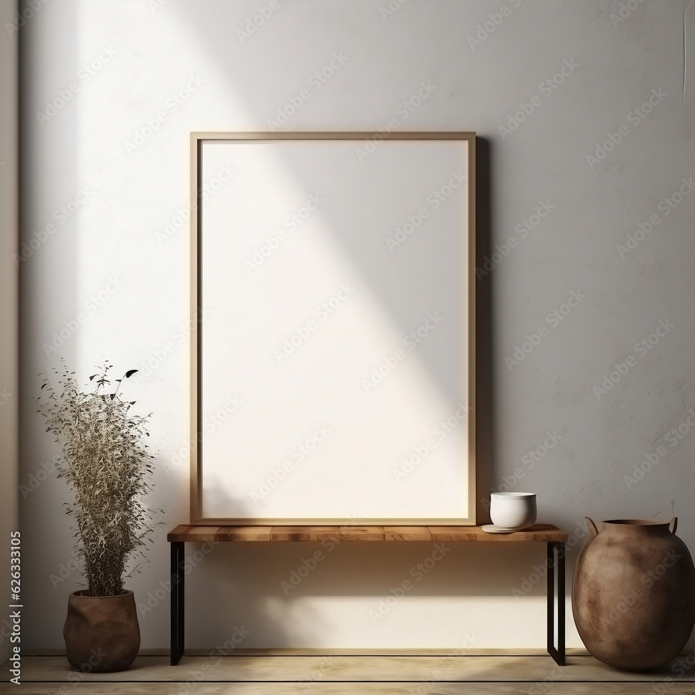 Minimalist Art Frame Bohemian Room Mockup Stock Photo | Adobe Stock