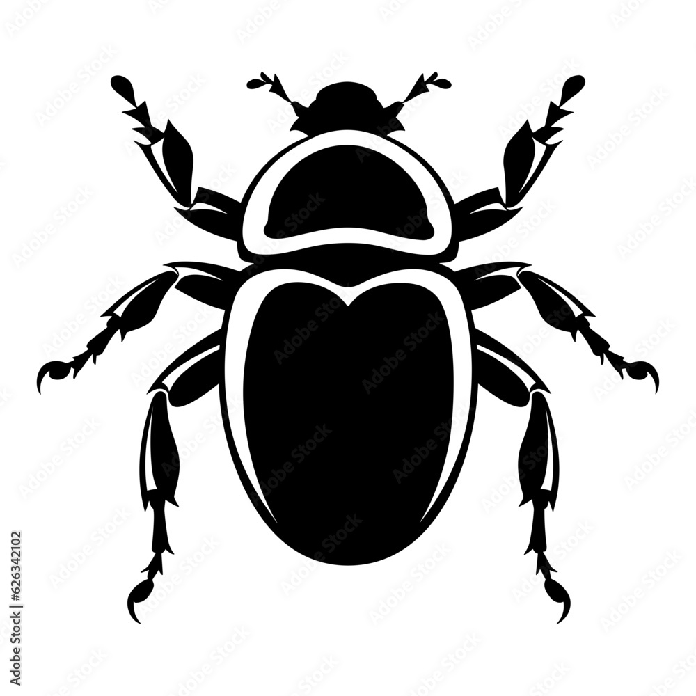 Dung beetle logo black silhouette svg vector Stock Vector | Adobe Stock