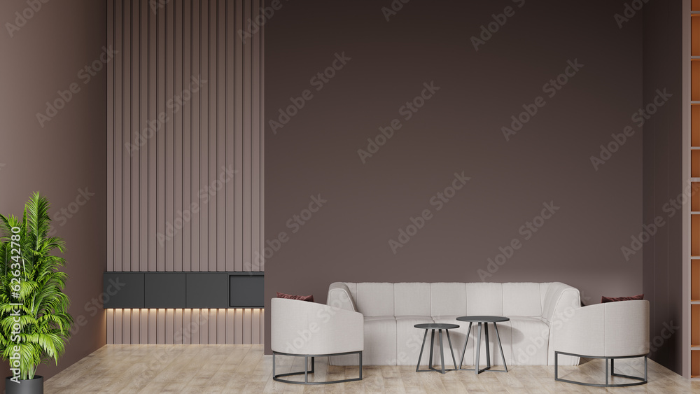 Rich lounge area in a large living room. Premium accent ivory couch ...