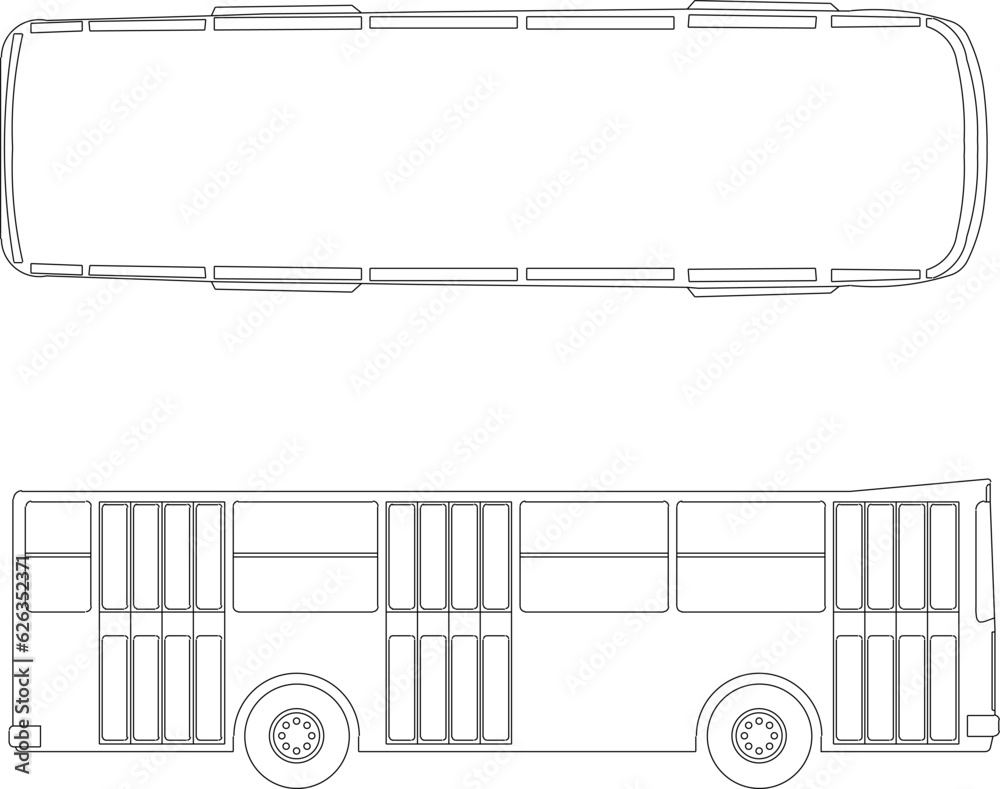 Vector sketch illustration of classic old fashioned bus car design for ...