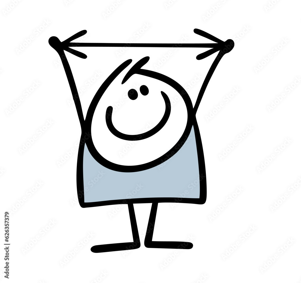 Vector illustration of the stickman shows the size of the object or ...