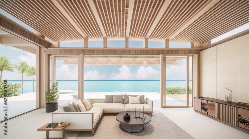 beautiful resort interior and patio terrace design living area open ...