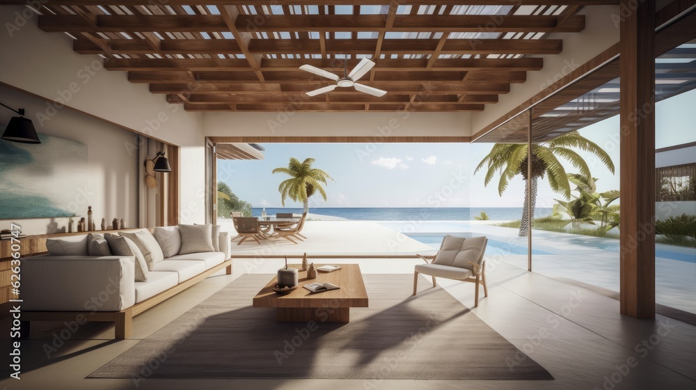 beautiful resort interior and patio terrace design living area open ...