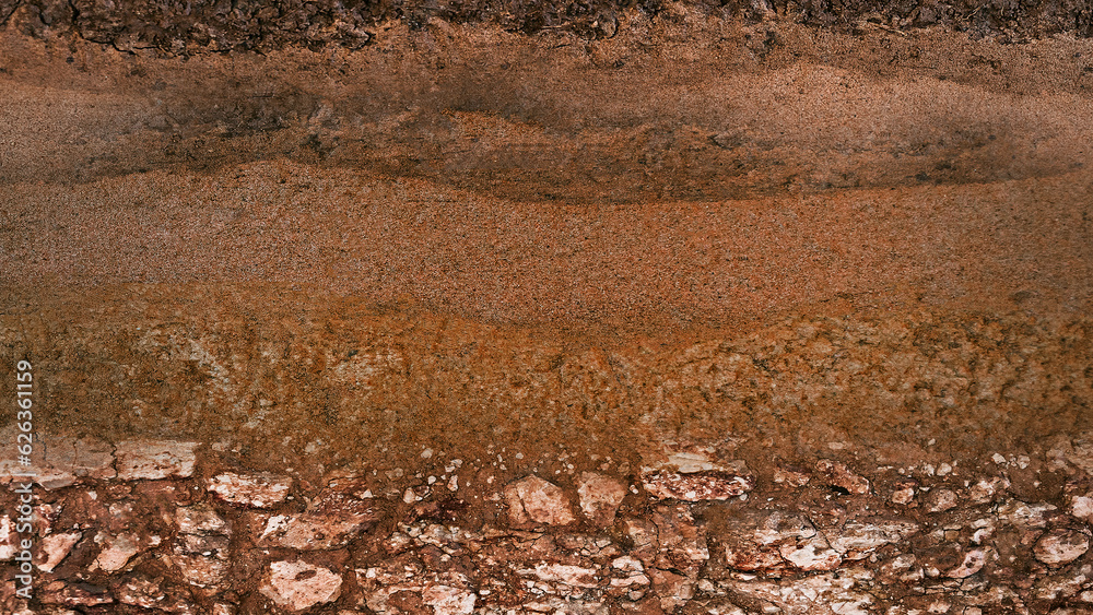 Form of soil layers, its colour and textures, Texture layers of earth ...
