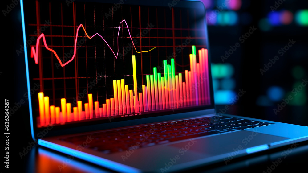 Conduct a 3D analysis of market trends and visualize business data using your laptop or tablet ...
