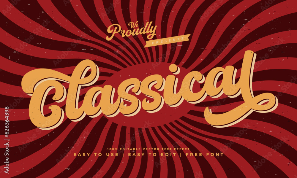 vintage retro editable text effect alphabet font typography typeface ...