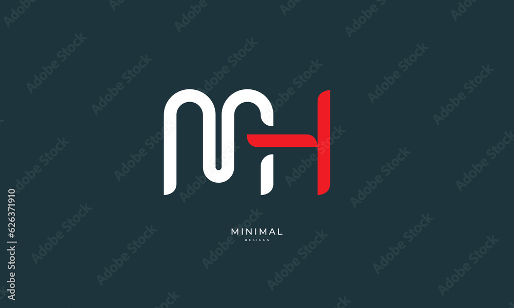 Alphabet letter icon logo MH Stock Vector | Adobe Stock