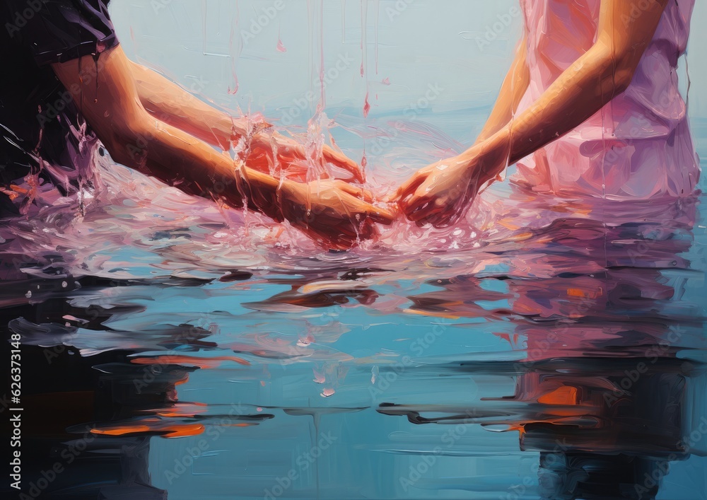 Two Hands Touching: Art Connection and Symbolism