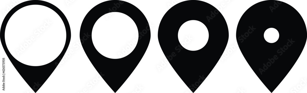 location map pin icon set. location icon design. Set of map pin ...