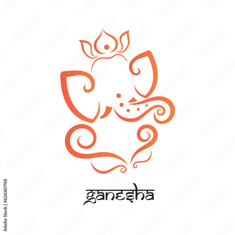 Ganesha, Lord Ganesha, Ganesh, Geometric logo illustration of the Lord ...