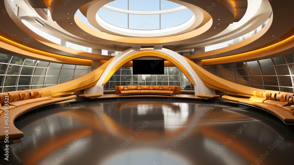 Tv Studio. Backdrop for TV shows .TV on wall. News studio. The perfect ...